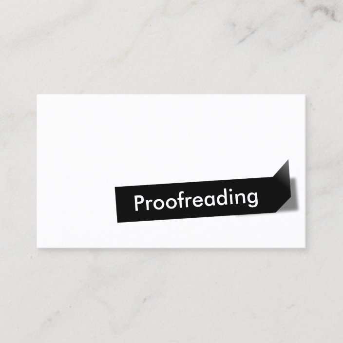 Modern Black Label Proofreading Business Card | Zazzle.com