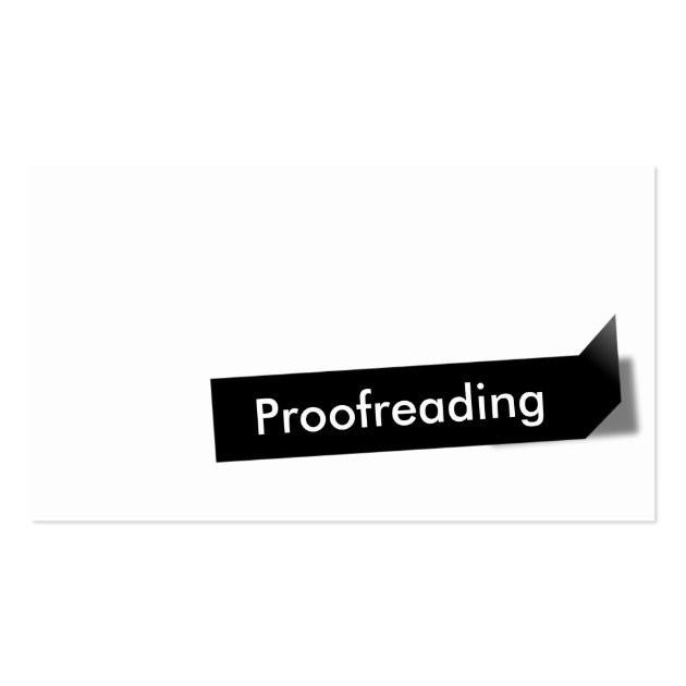 Modern Black Label Proofreading Business Card