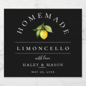 Modern Black Limoncello Beverage Label | Zazzle