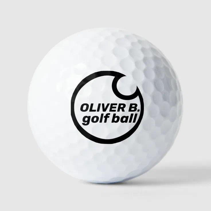 Modern Black Logo Golf Balls | Zazzle