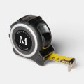 Modern Black Measure Twice Cut Once Monogram Tape Measure | Zazzle