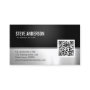 Modern Black Metal Silver Look - QR Code Business Card | Zazzle
