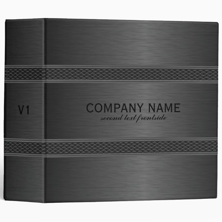 Modern Black Metallic Geometric Design Binder | Zazzle