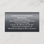 Modern Black Metallic PhD or Graduate Student Business Card | Zazzle