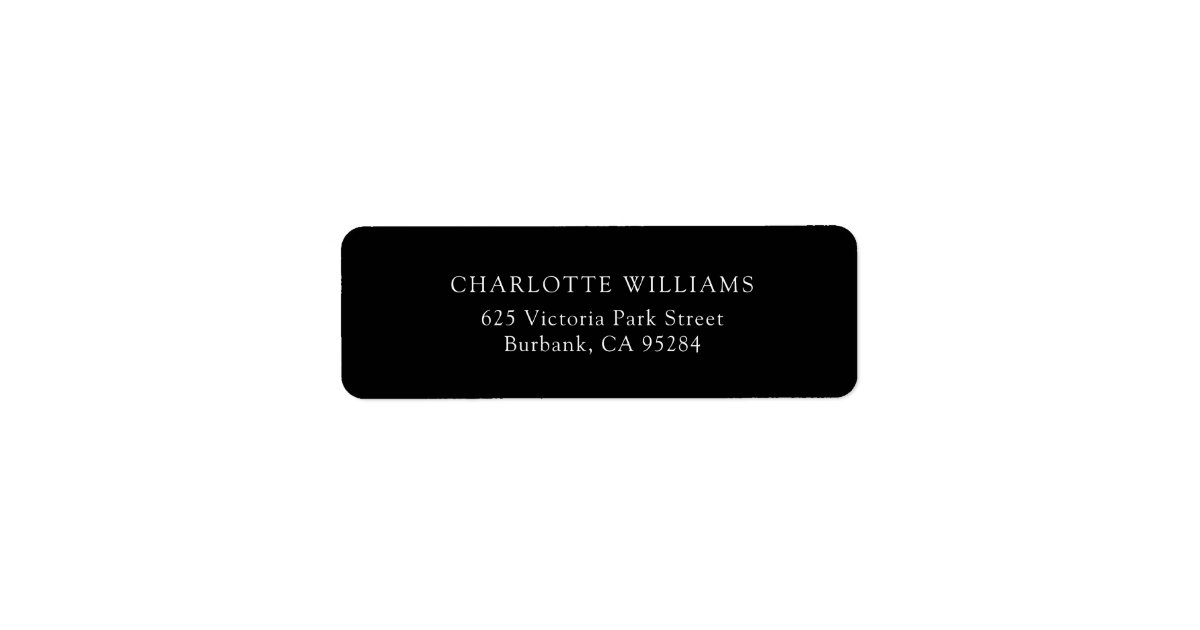 Modern Black Minimalist Return Address Label | Zazzle