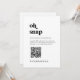 Modern Black Oh Snap QR Code Wedding Hashtag Sign Invitation | Zazzle