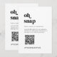 Modern Black Oh Snap QR Code Wedding Hashtag Sign Invitation | Zazzle