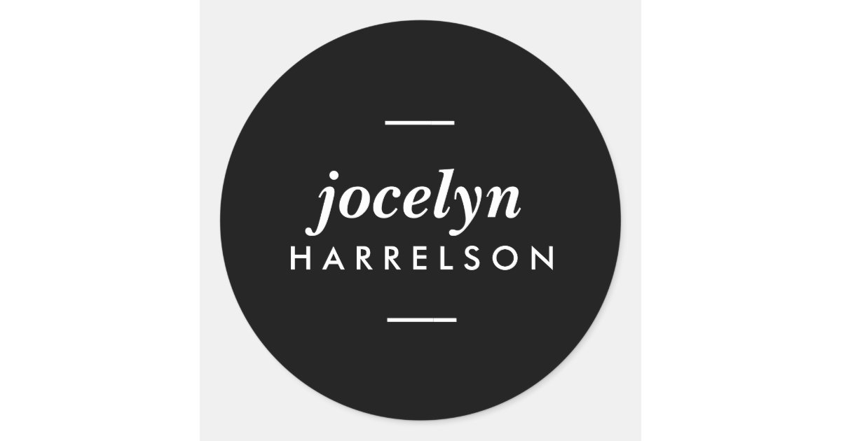 Modern Black Personalized Stickers | Zazzle