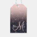 Modern Black & Pink Glitter Sparkles Name Gift Tags | Zazzle