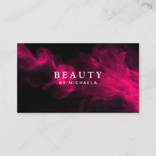 Modern Black & Pink Smoke Business Card | Zazzle