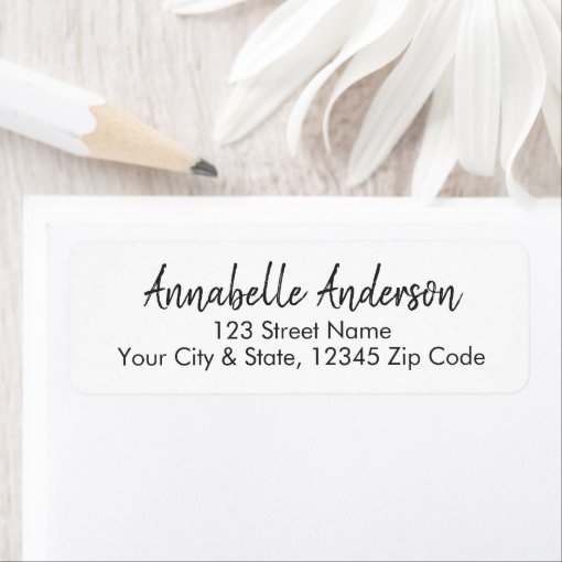 Modern Black Professional Simple Basic Script Name Label | Zazzle