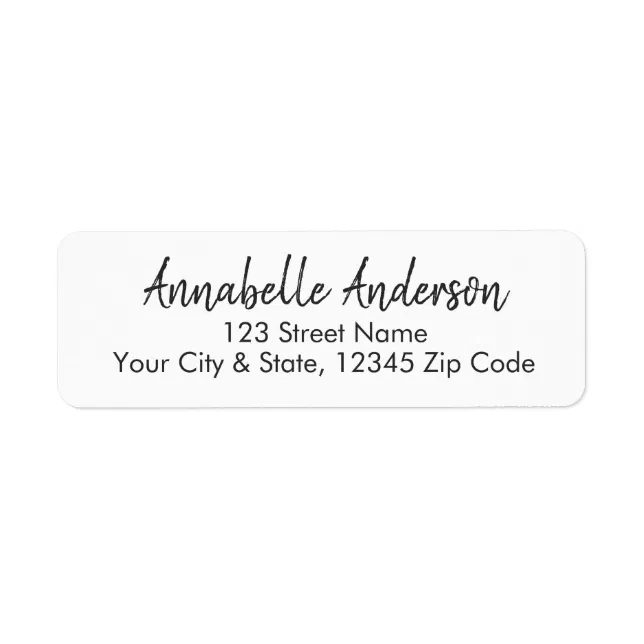 Modern Black Professional Simple Basic Script Name Label | Zazzle