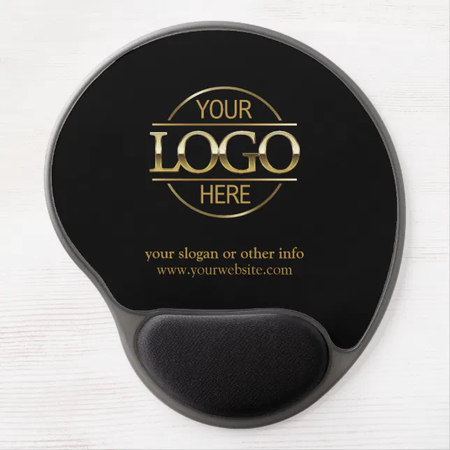 Modern Black Promotional Company Business Logo Gel Mouse Pad | Zazzle