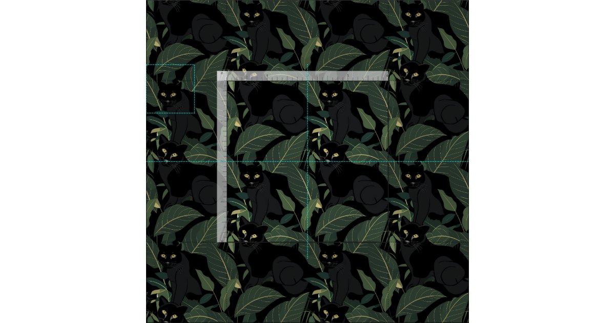 Modern black puma pattern fabric | Zazzle