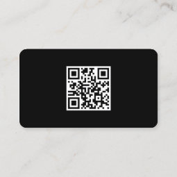 Modern Black QR Code Business Card | Zazzle