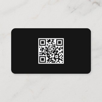 Modern Black QR Code Business Card | Zazzle