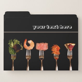 Modern Black Recipe File Folders | Zazzle