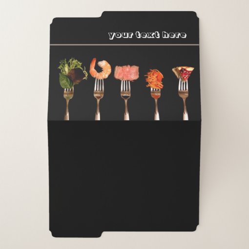 Modern Black Recipe File Folders | Zazzle