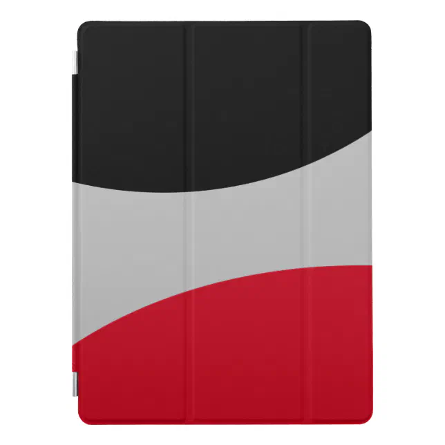 Modern Black Red and Silver iPad Pro Cover | Zazzle