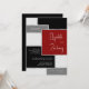 Modern Black Red Gray Silver Wedding Invitation | Zazzle