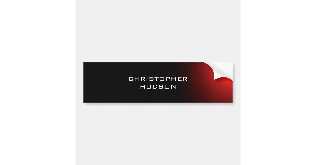 Modern Black Red Plain Bumper Sticker | Zazzle