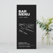 Modern Black Restaurant Bar Menu | Price List | Zazzle