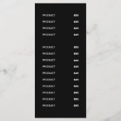 Modern Black Restaurant Bar Menu | Price List | Zazzle