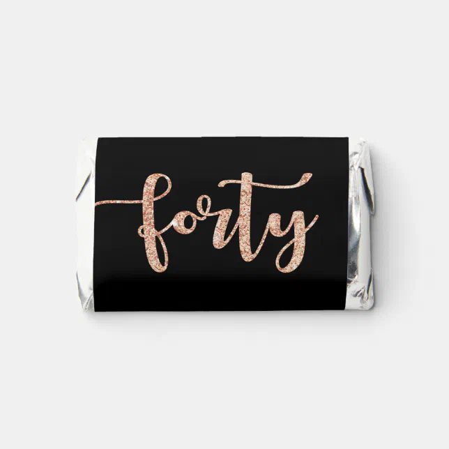 Modern Black Rose Gold 40th Birthday Personalized Hershey s Miniatures modern-black-rose-gold-40th-birthday-personalized-hershey-s-miniatures