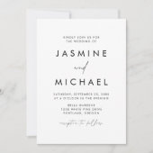 Modern Black Script All In One QR Code Wedding Invitation | Zazzle