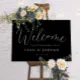 Modern Black Script Engagement Party Welcome Sign | Zazzle