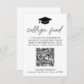 Modern Black Script Graduation College Fund Enclosure Card | Zazzle