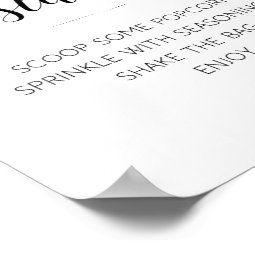 Modern Black Script Popcorn Station Wedding Poster | Zazzle