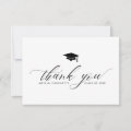 Modern Black Script Typography Graduation Party Thank You Card | Zazzle