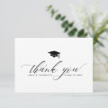 Modern Black Script Typography Graduation Party Thank You Card | Zazzle