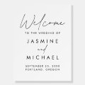 Modern Black Script Wedding Welcome Sign | Zazzle