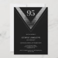 Modern Black Silver 95th Birthday Party Invitation | Zazzle