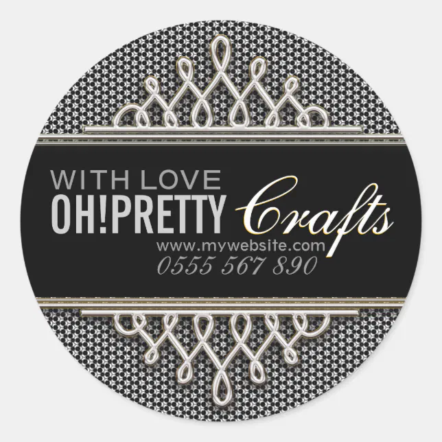 Modern Black Silver Business Product Sticker | Zazzle