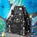 Modern Black Spooky Skeleton Halloween Custom Favor Boxes | Zazzle
