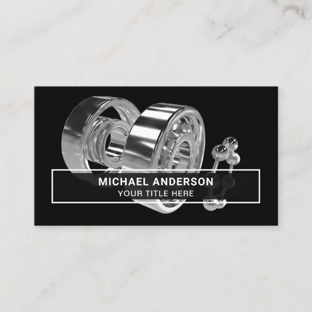 Modern Black Steel Ball Bearings Hardware Store Business Card | Zazzle