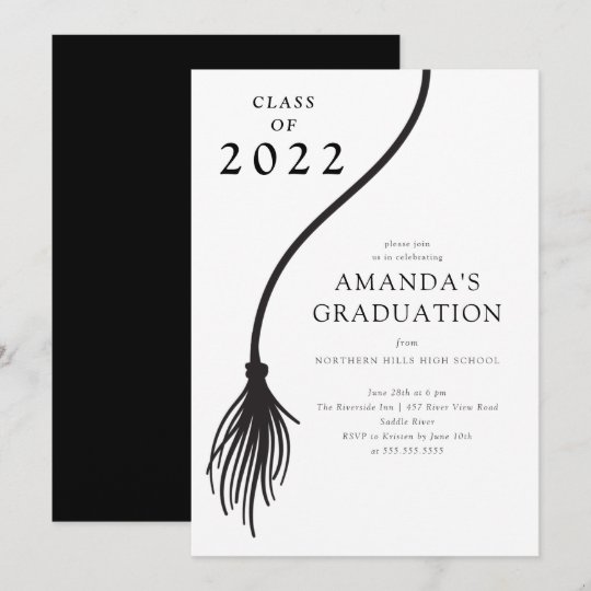 Modern Black Tassel Graduation Party Invitation | Zazzle.com