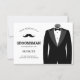 Modern Black Tuxedo Groomsman Request Invitation | Zazzle