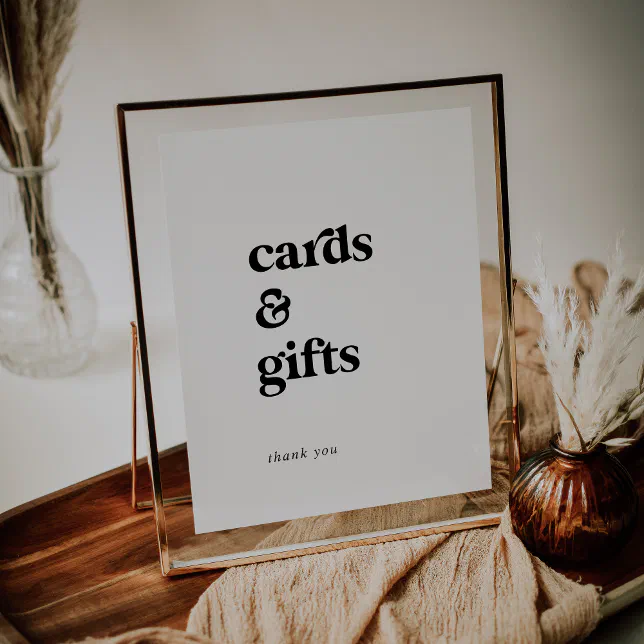 Modern Black Typography Cards and Gifts Sign | Zazzle