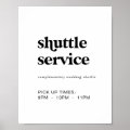 Modern Black Typography Shuttle Service Sign | Zazzle