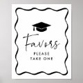 Modern Black Wavy Frame Graduation Favors Sign | Zazzle
