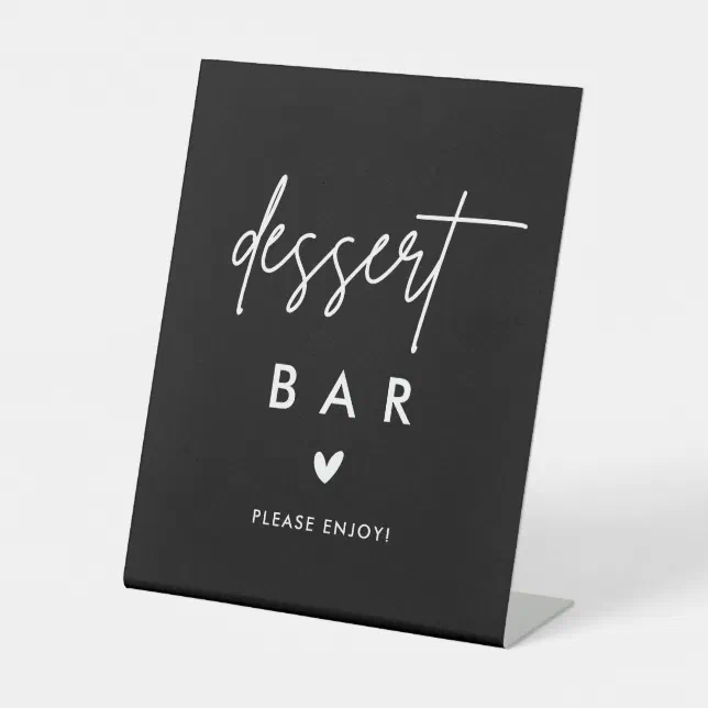 Modern Black Wedding Dessert Bar Party Sign | Zazzle