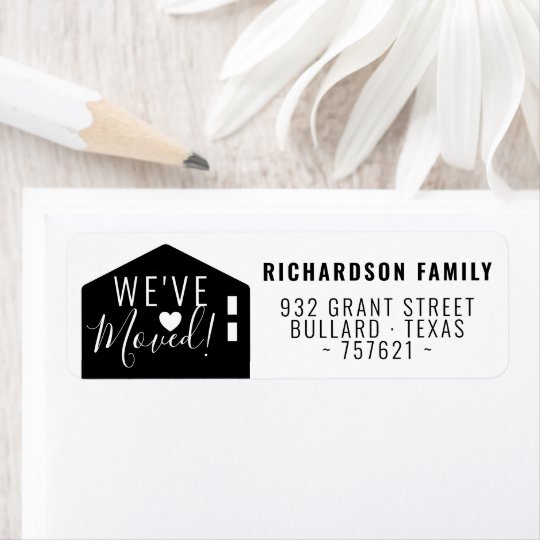 Modern Black We've Moved New Home Address Label | Zazzle