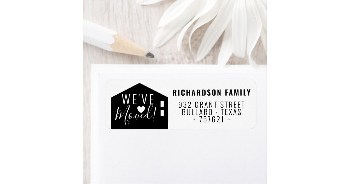 Modern Black We've Moved New Home Address Label | Zazzle