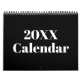 Modern black white bold typography month 2024 calendar | Zazzle