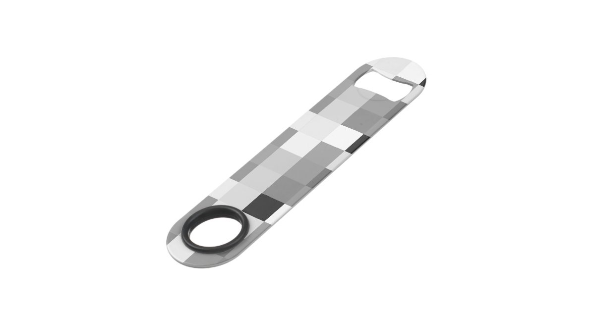 Modern Black white Checkerboard Bar Key | Zazzle