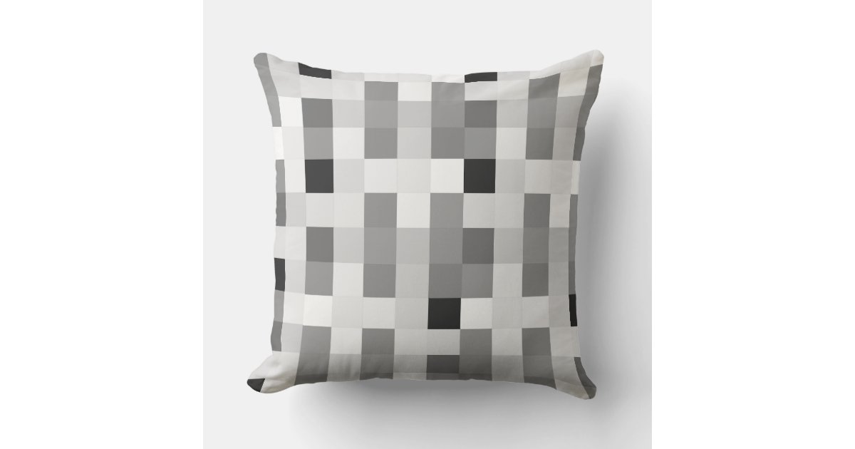Modern Black white Checkerboard Throw Pillow | Zazzle